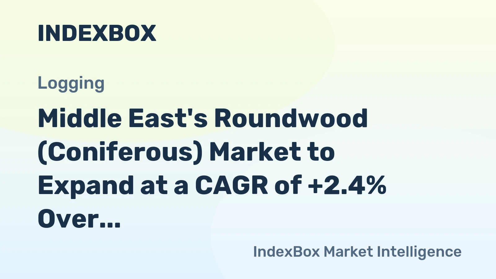 Middle East's Roundwood (Coniferous) Market to Expand at a CAGR of +2.4% Over Next Decade