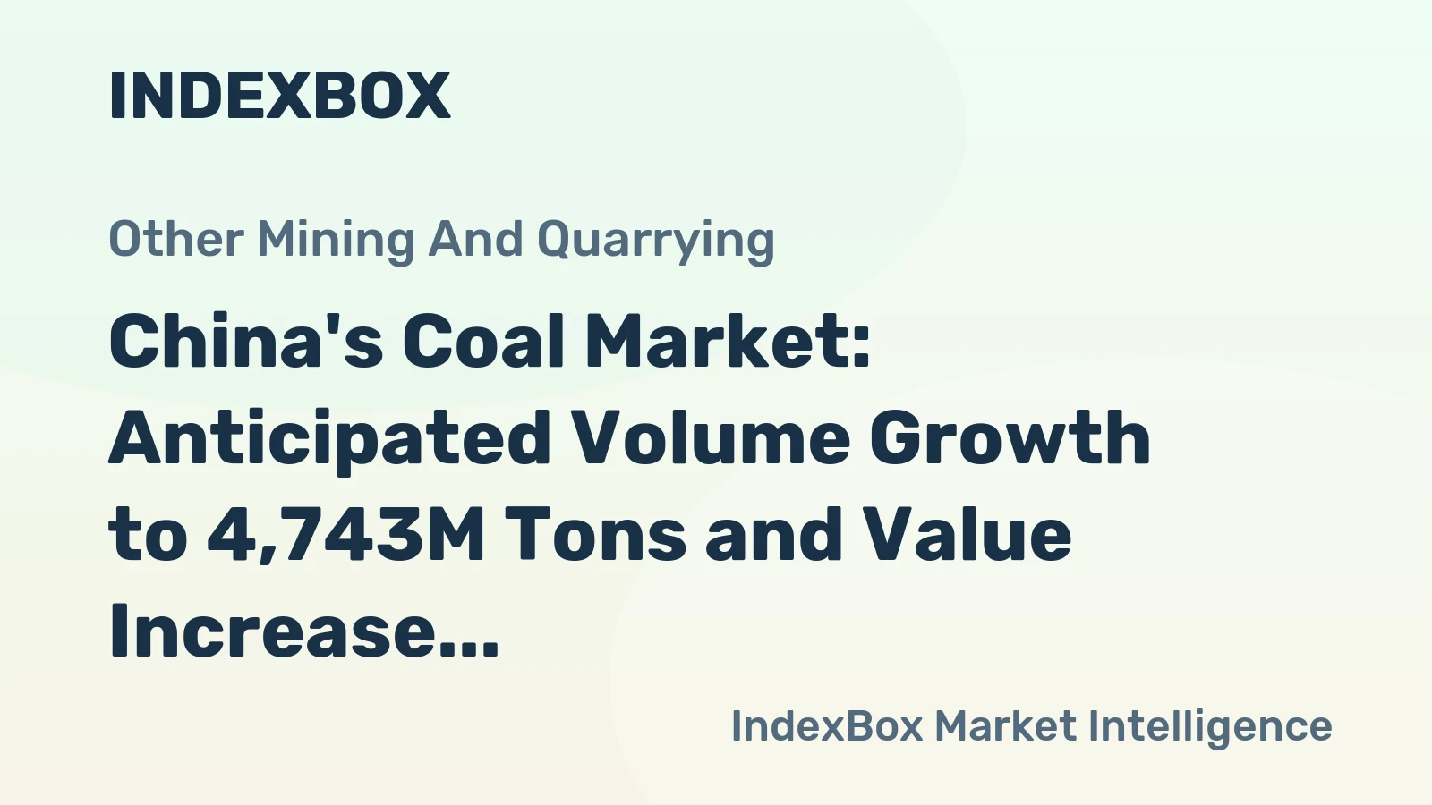 China's Coal Market: Anticipated Volume Growth to 4,743M Tons and Value Increase to $973.7B by 2035