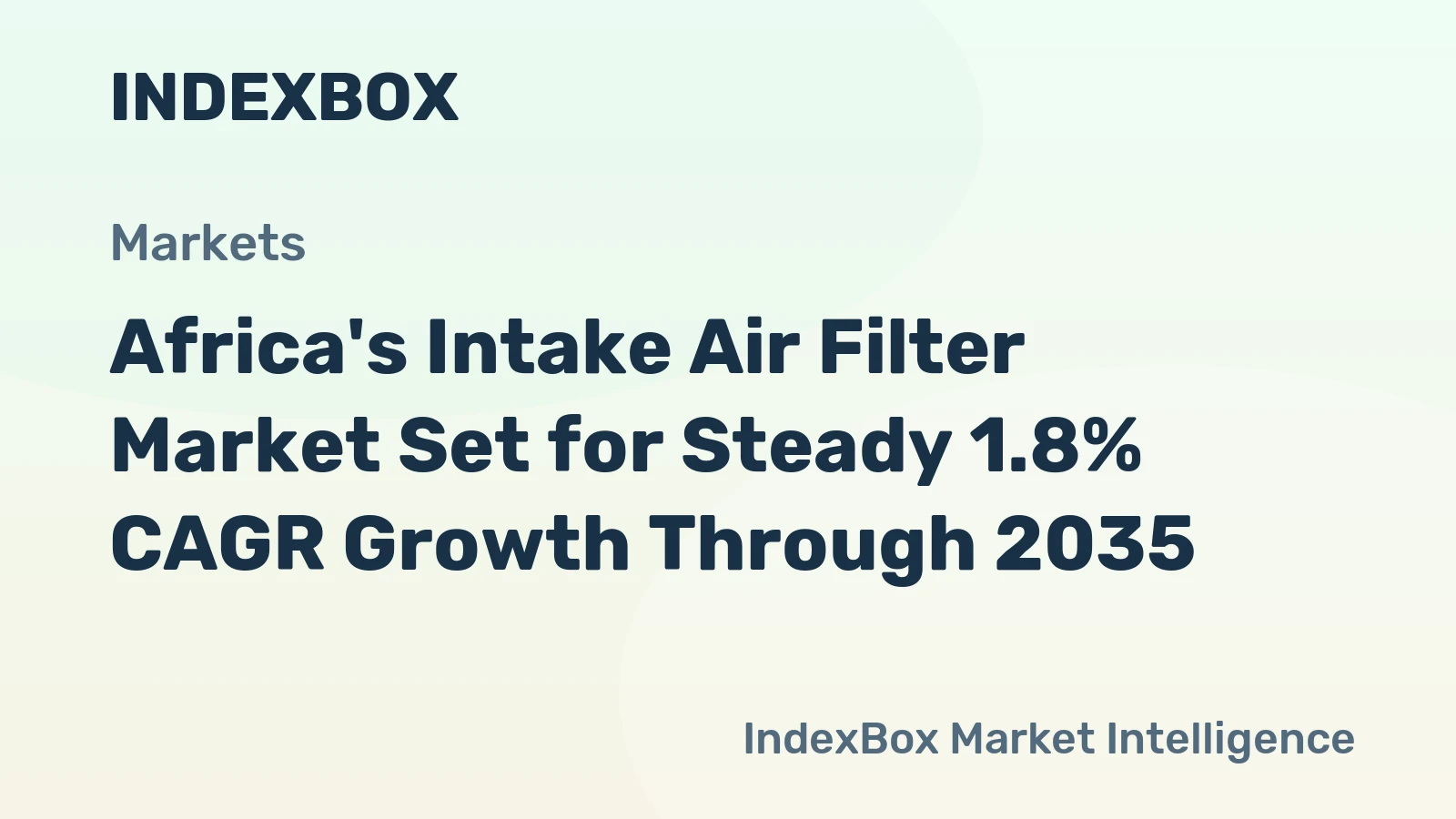 Africa's Intake Air Filter Market Set for Steady 1.8% CAGR Growth Through 2035