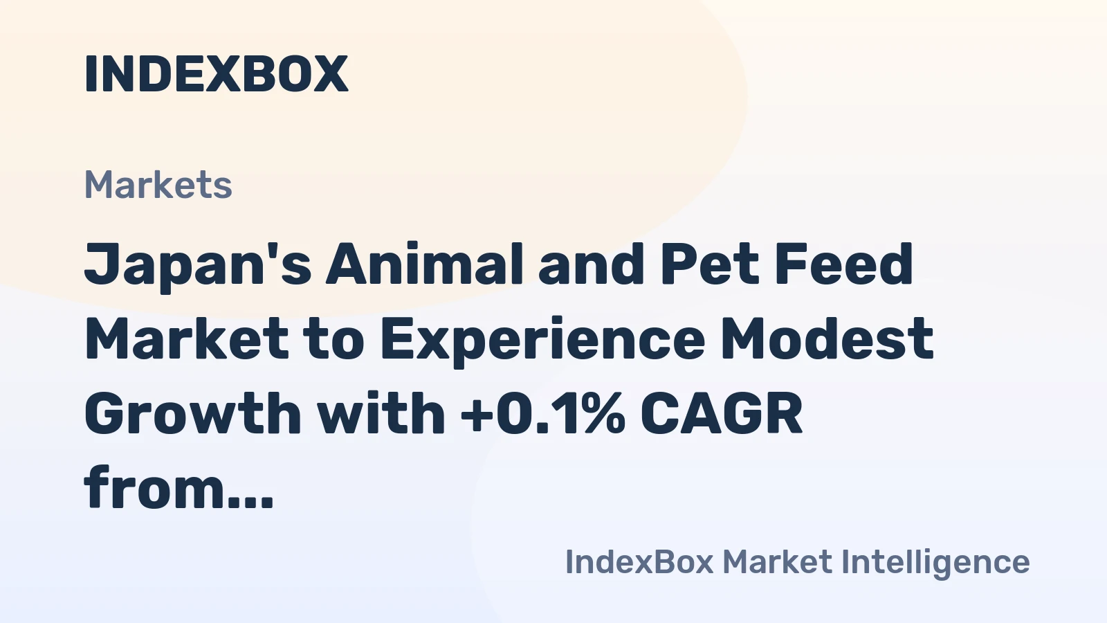Japan's Animal and Pet Feed Market to Experience Modest Growth with +0.1% CAGR from 2024 to 2035