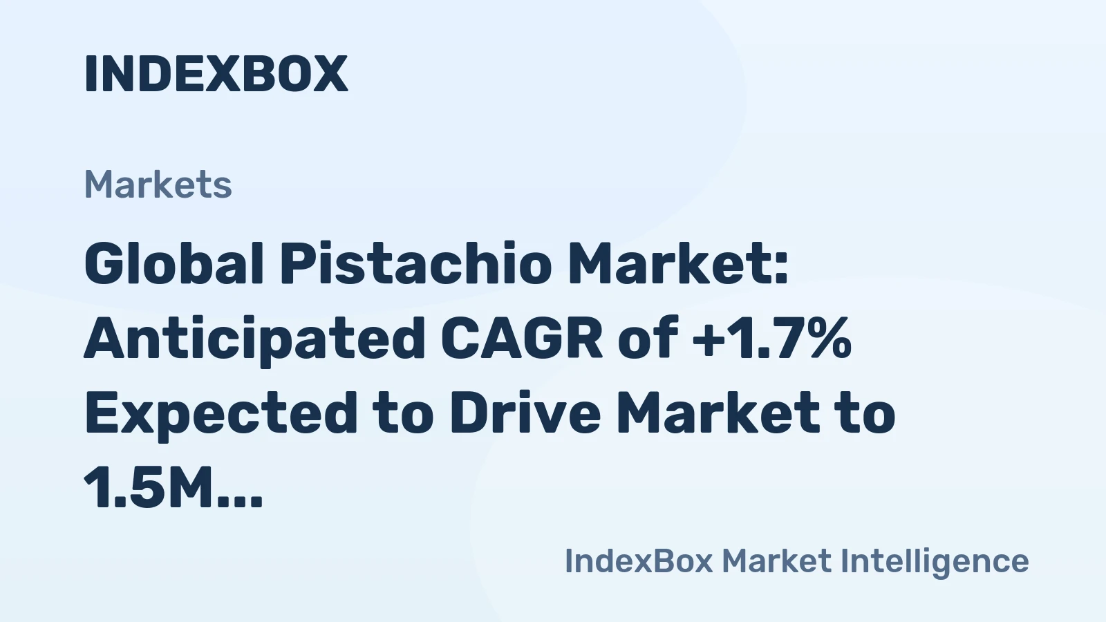Global Pistachio Market: Anticipated CAGR of +1.7% Expected to Drive Market to 1.5M Tons by 2035