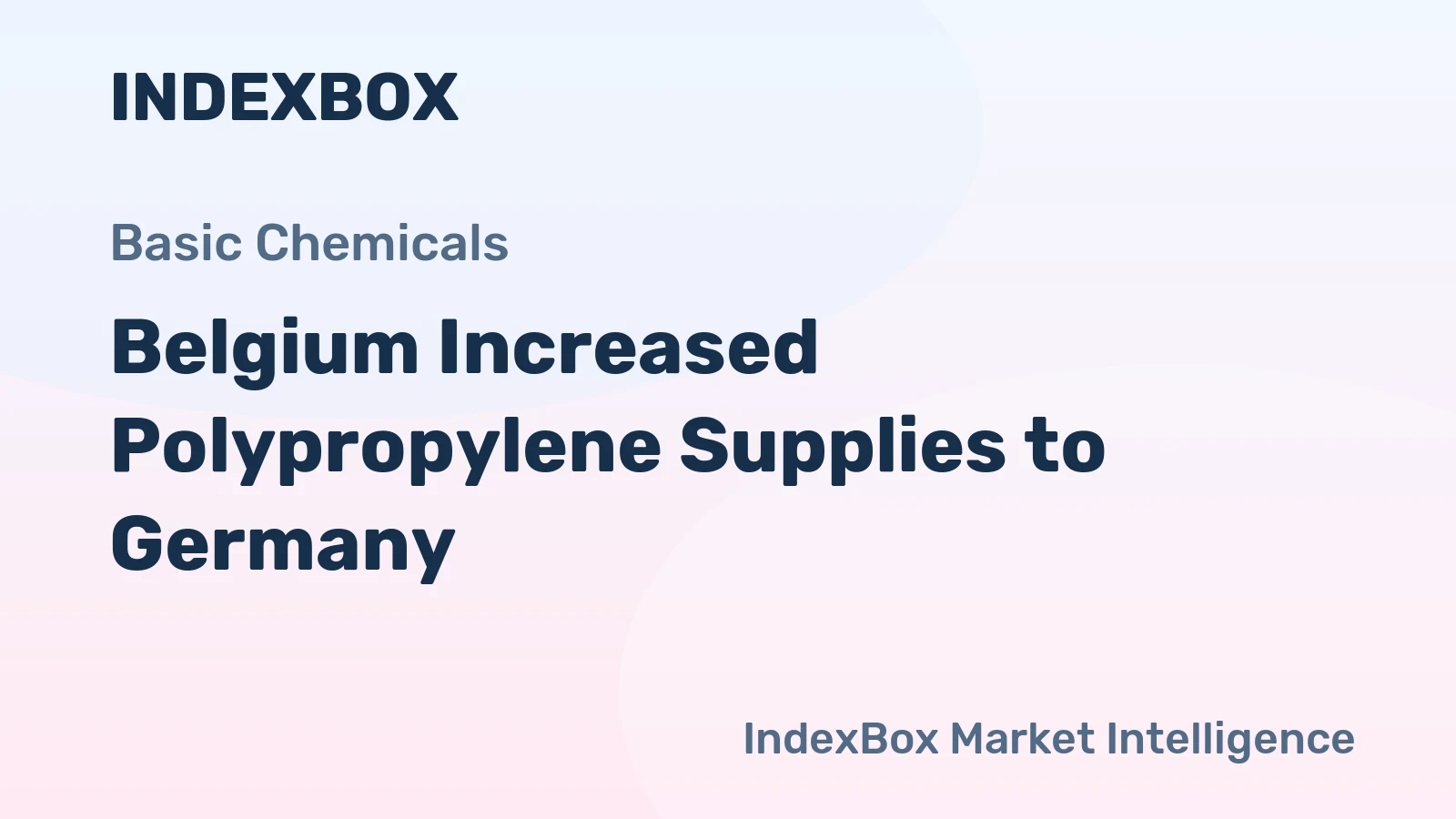 Belgium Increased Polypropylene Supplies to Germany