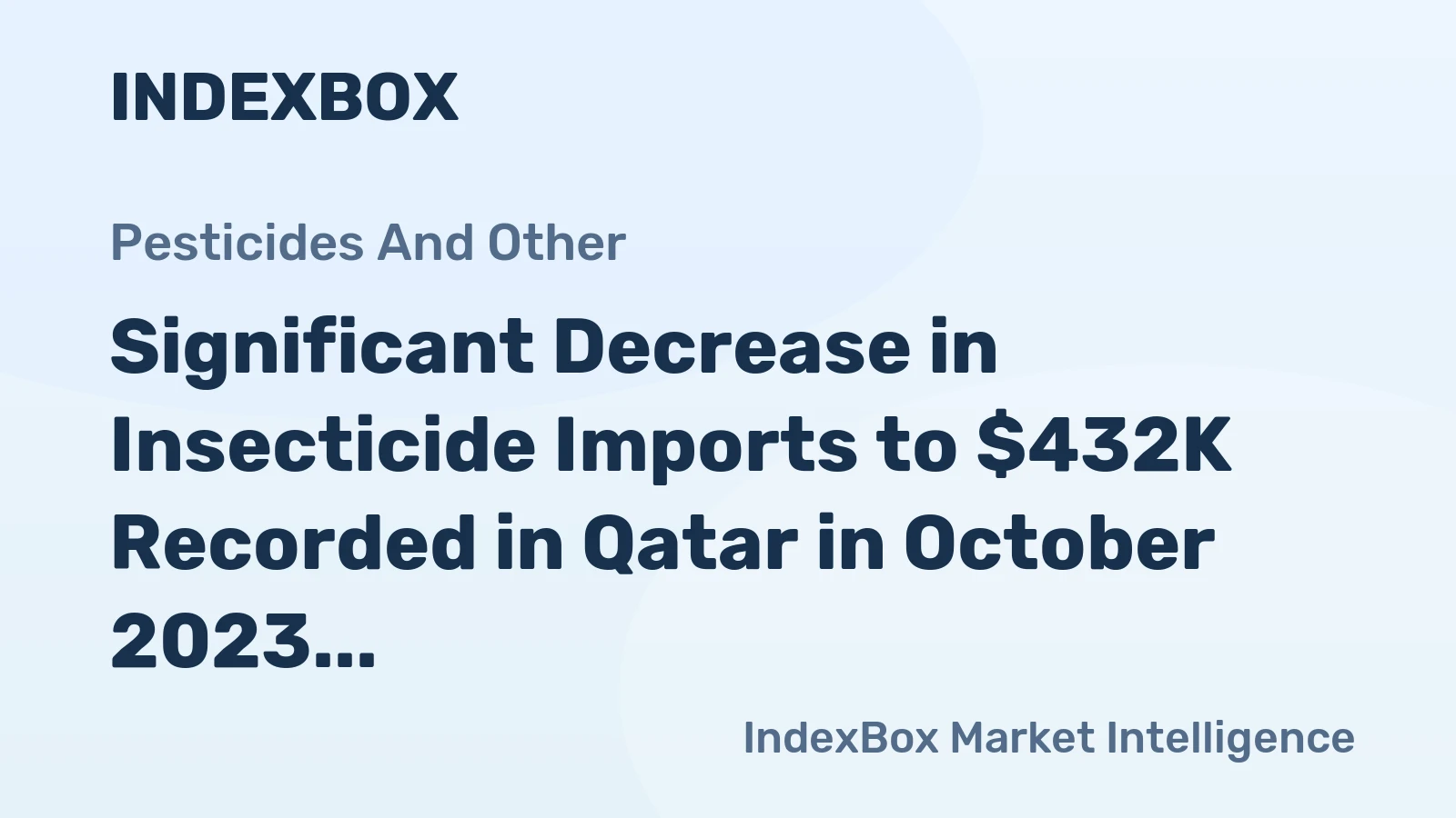 Significant Decrease in Insecticide Imports to $432K Recorded in Qatar in October 2023