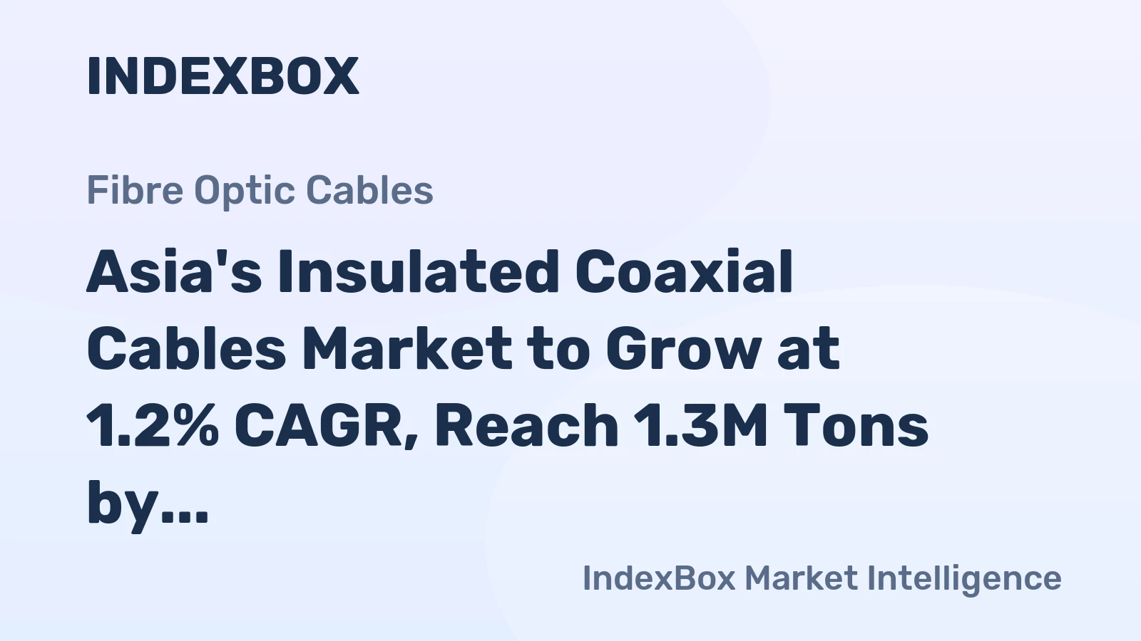 Asia's Insulated Coaxial Cables Market to Grow at 1.2% CAGR, Reach 1.3M Tons by 2035