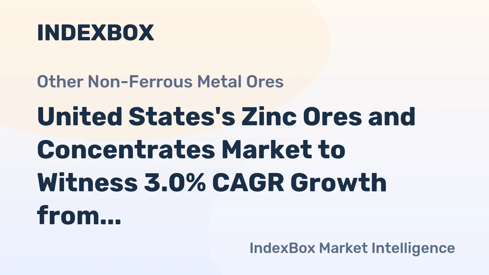 United States's Zinc Ores and Concentrates Market to Witness 3.0% CAGR Growth from 2024 to 2035