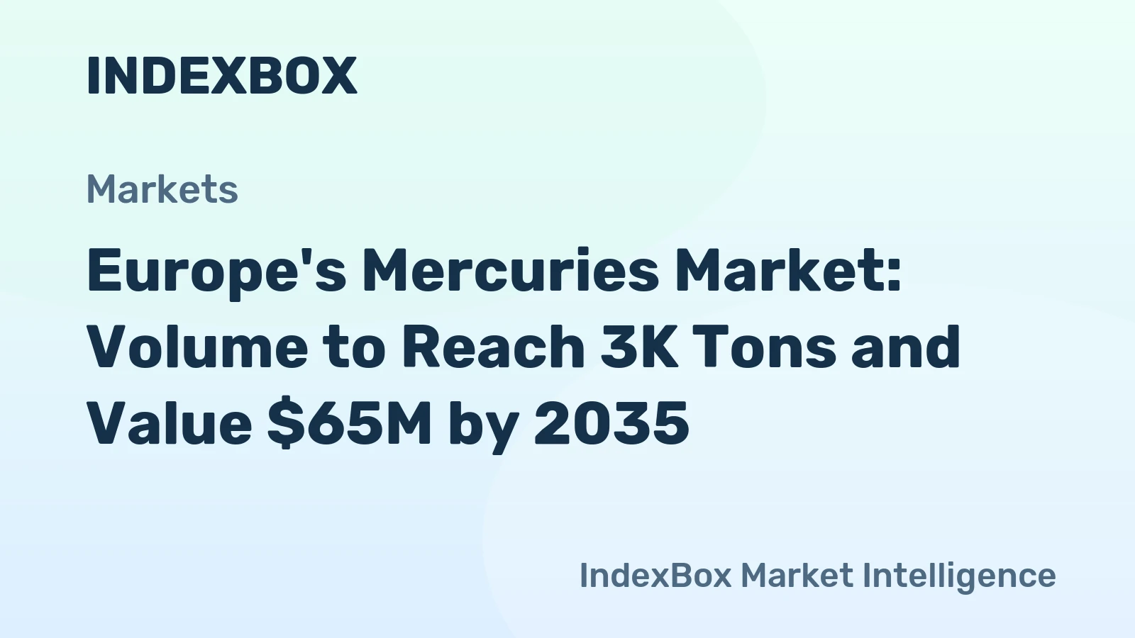Europe's Mercuries Market: Volume to Reach 3K Tons and Value $65M by 2035