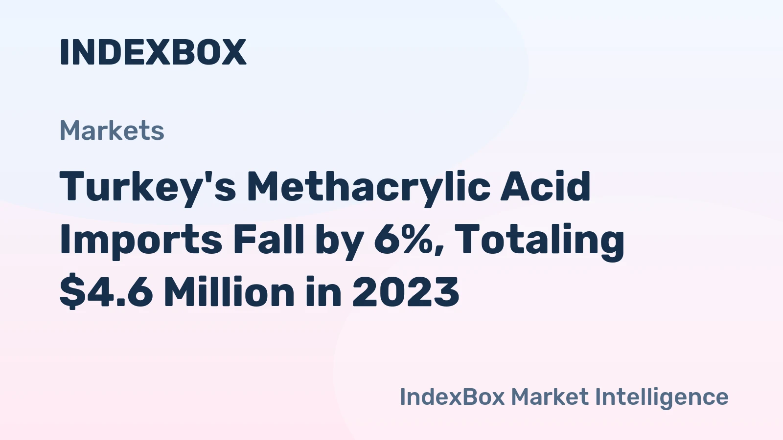 Turkey's Methacrylic Acid Imports Fall by 6%, Totaling $4.6 Million in 2023