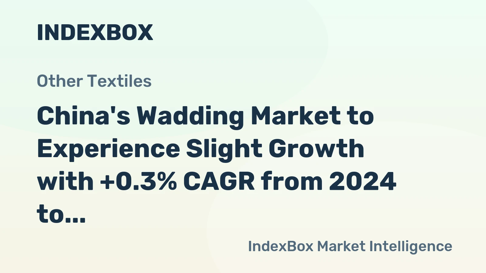 China's Wadding Market to Experience Slight Growth with +0.3% CAGR from 2024 to 2035
