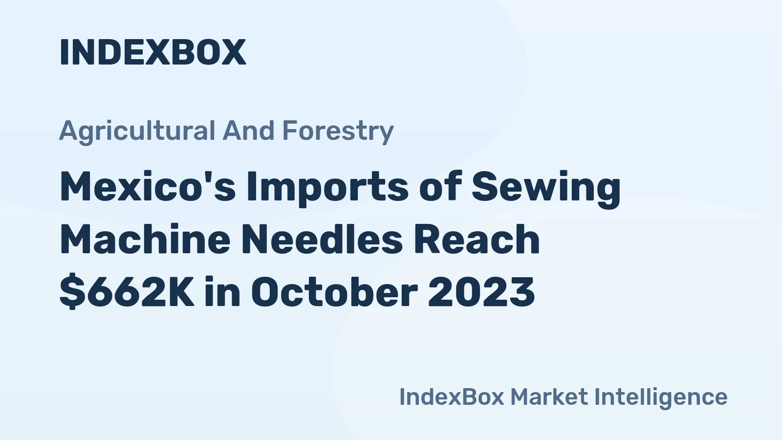 Mexico's Imports of Sewing Machine Needles Reach $662K in October 2023