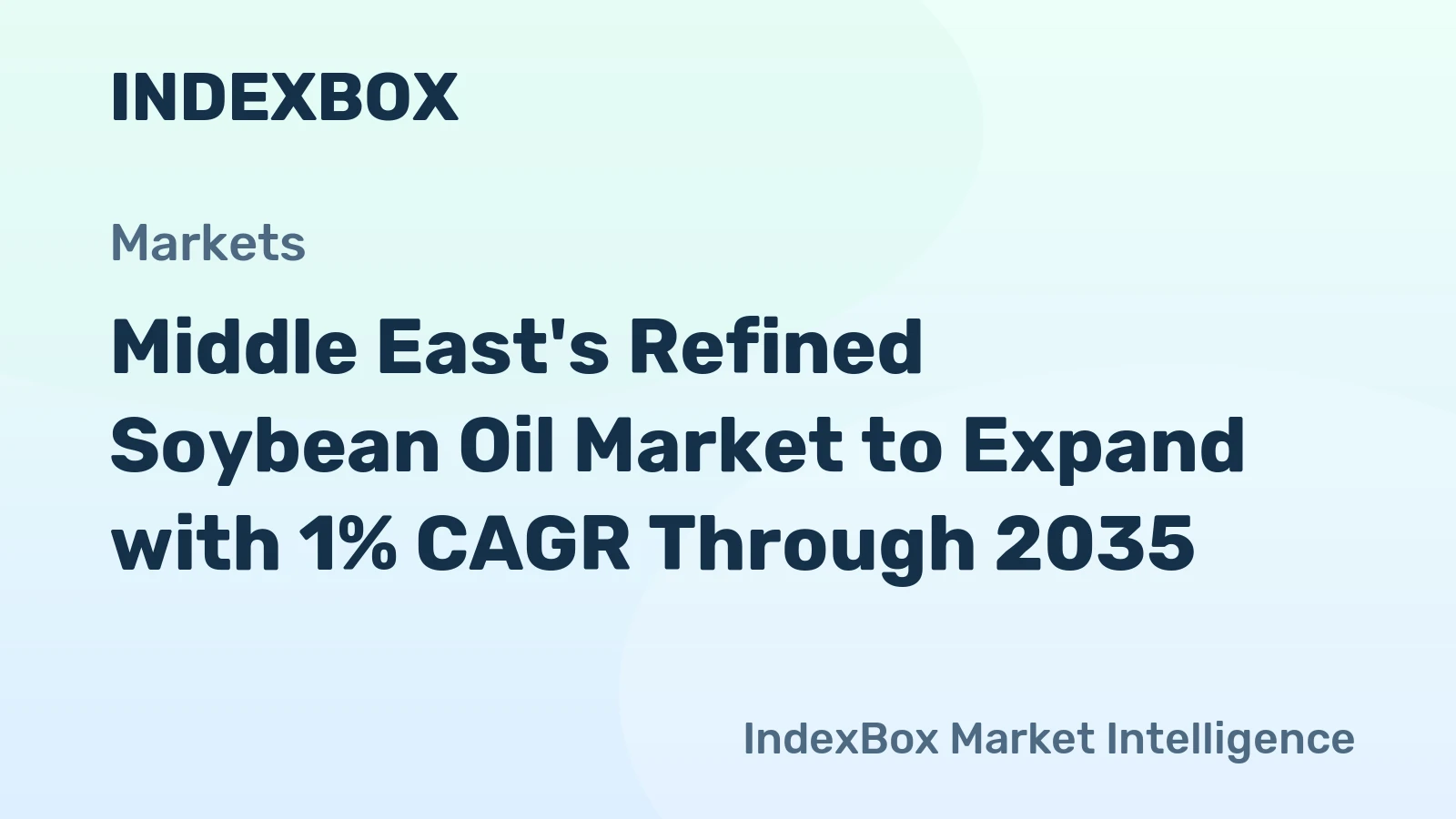 Middle East's Refined Soybean Oil Market to Expand with 1% CAGR Through 2035