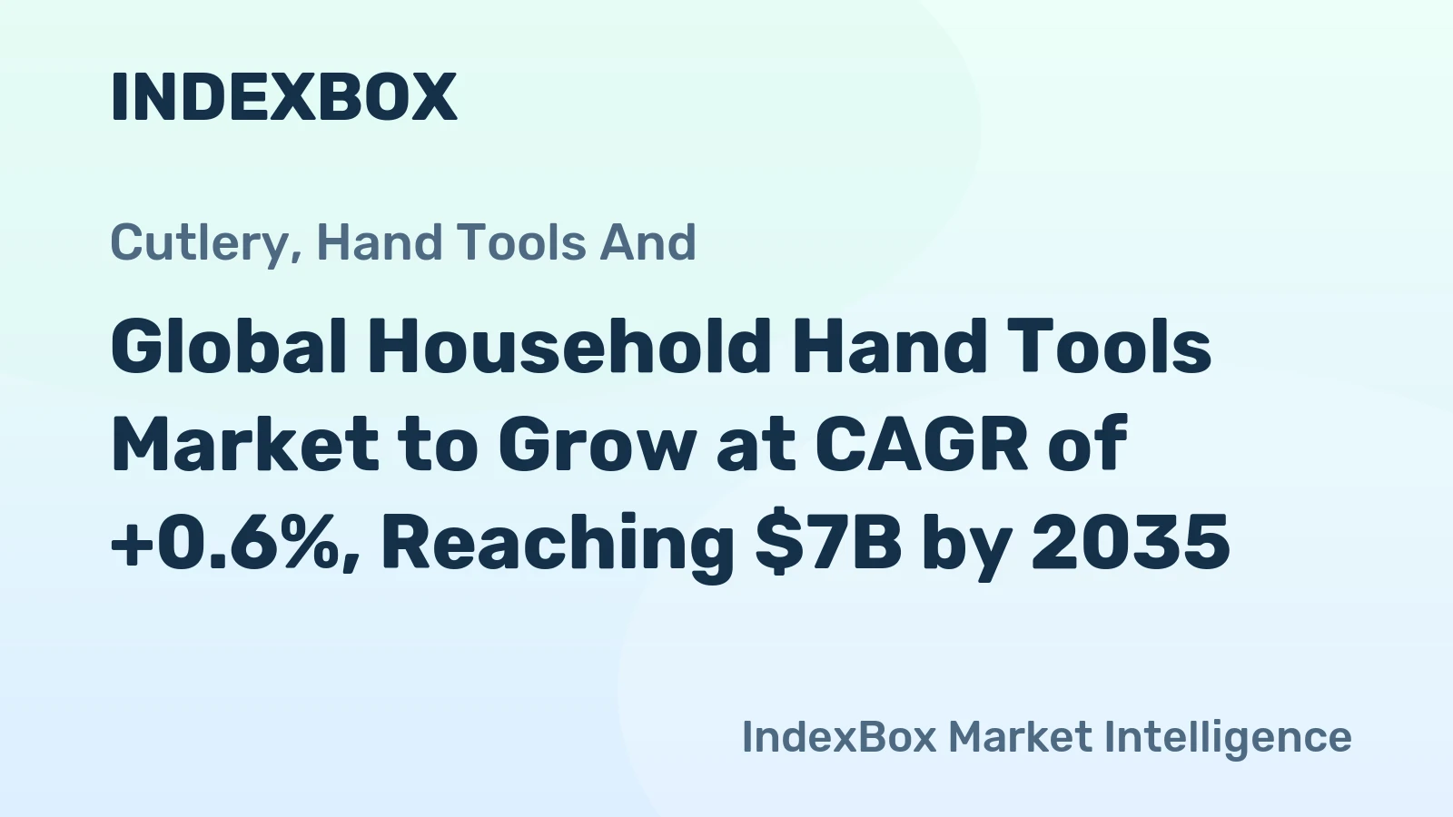Global Household Hand Tools Market to Grow at CAGR of +0.6%, Reaching $7B by 2035