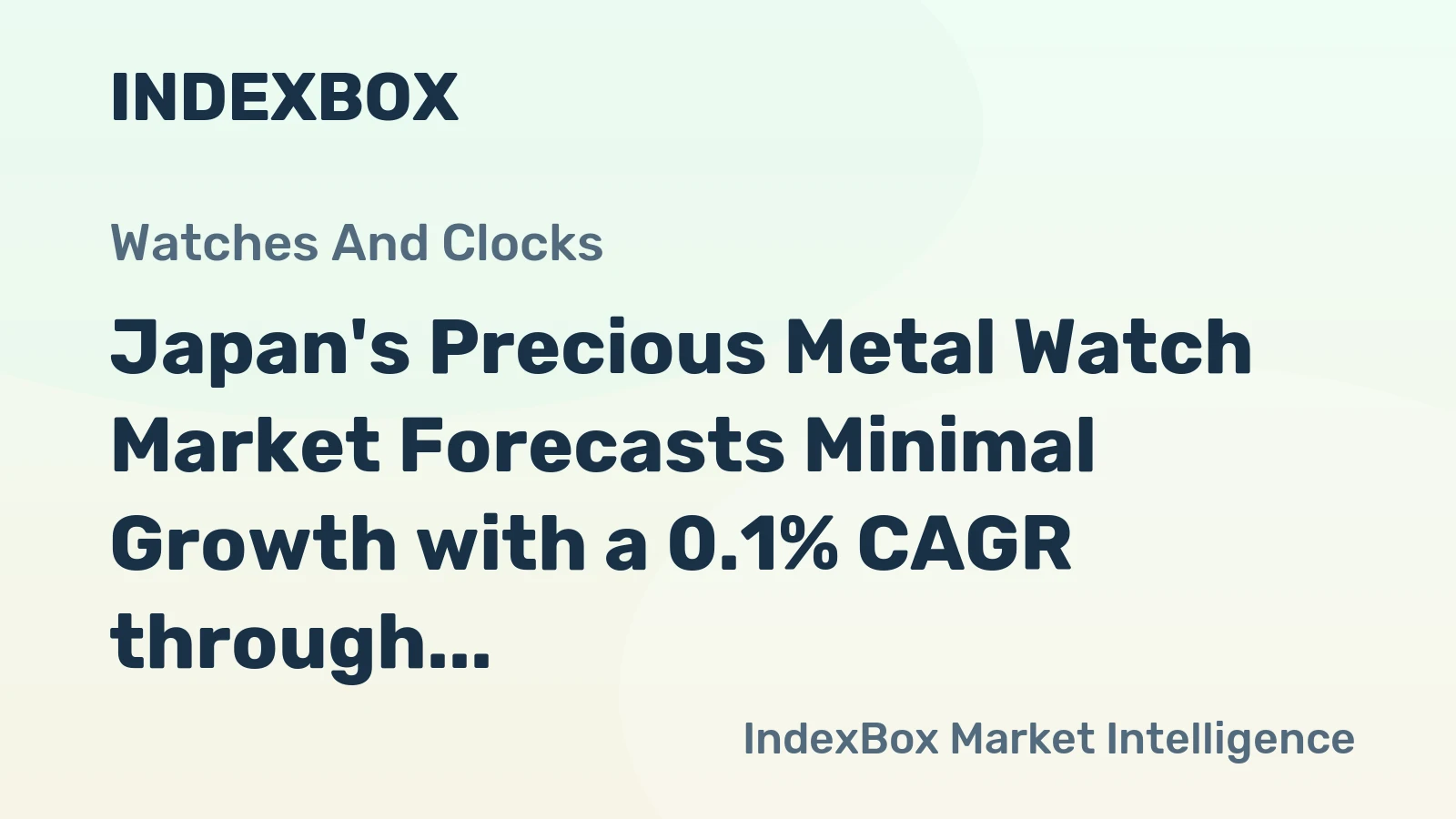 Japan's Precious Metal Watch Market Forecasts Minimal Growth with a 0.1% CAGR through 2035