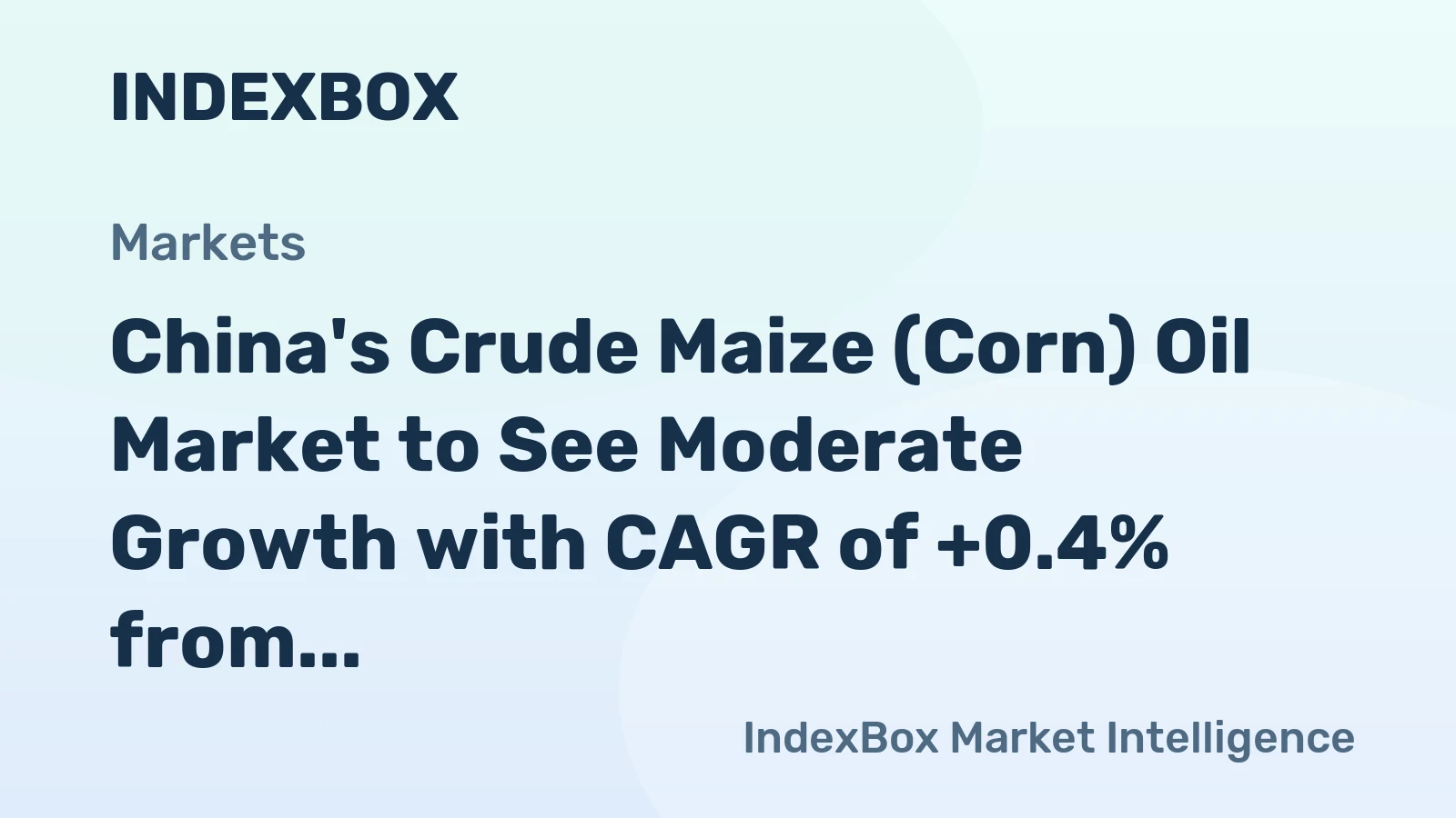 China's Crude Maize (Corn) Oil Market to See Moderate Growth with CAGR of +0.4% from 2024 to 2035