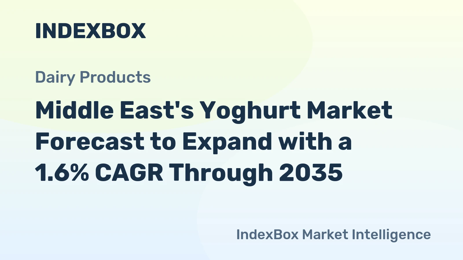 Middle East's Yoghurt Market Forecast to Expand with a 1.6% CAGR Through 2035