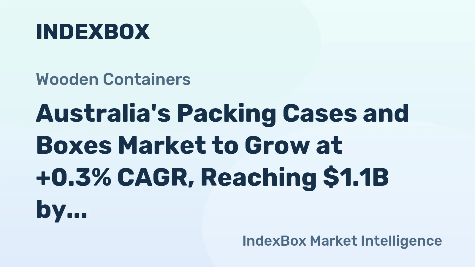 Australia's Packing Cases and Boxes Market to Grow at +0.3% CAGR, Reaching $1.1B by 2035