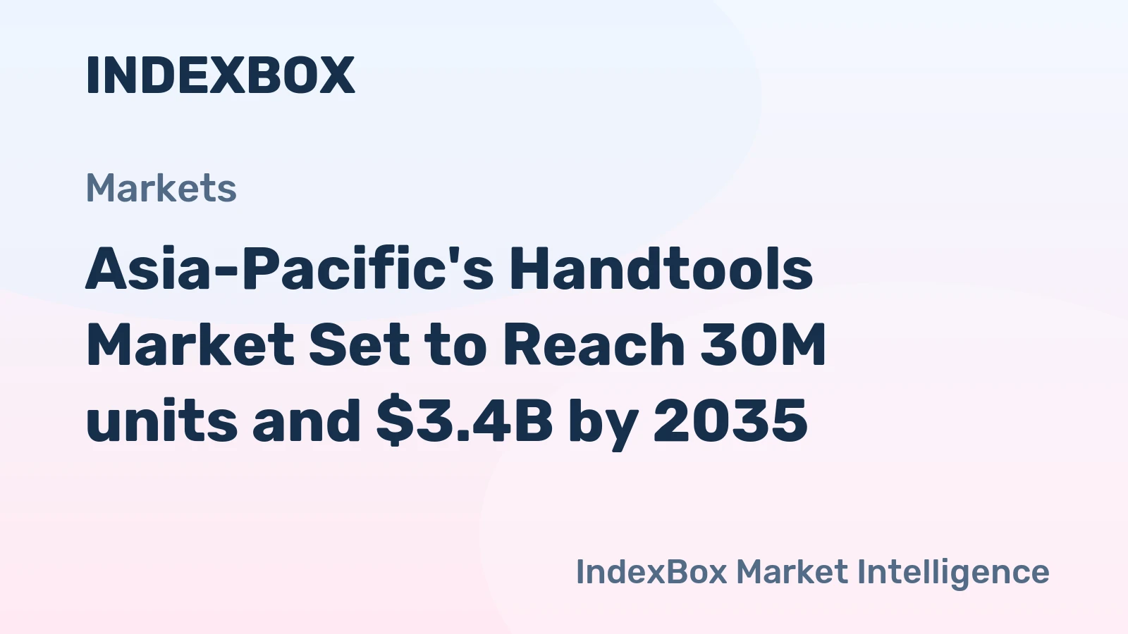 Asia-Pacific's Handtools Market Set to Reach 30M units and $3.4B by 2035