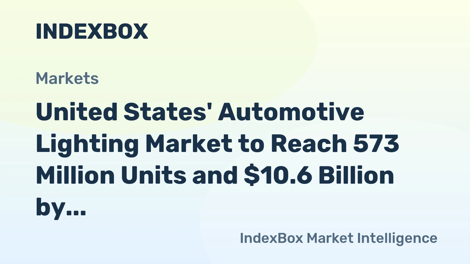 United States' Automotive Lighting Market to Reach 573 Million Units and $10.6 Billion by 2035