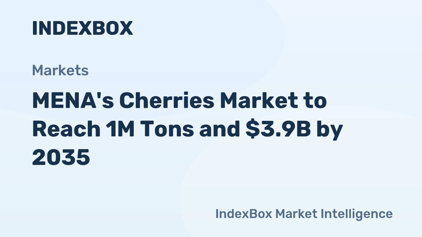 MENA's Cherries Market to Reach 1M Tons and $3.9B by 2035