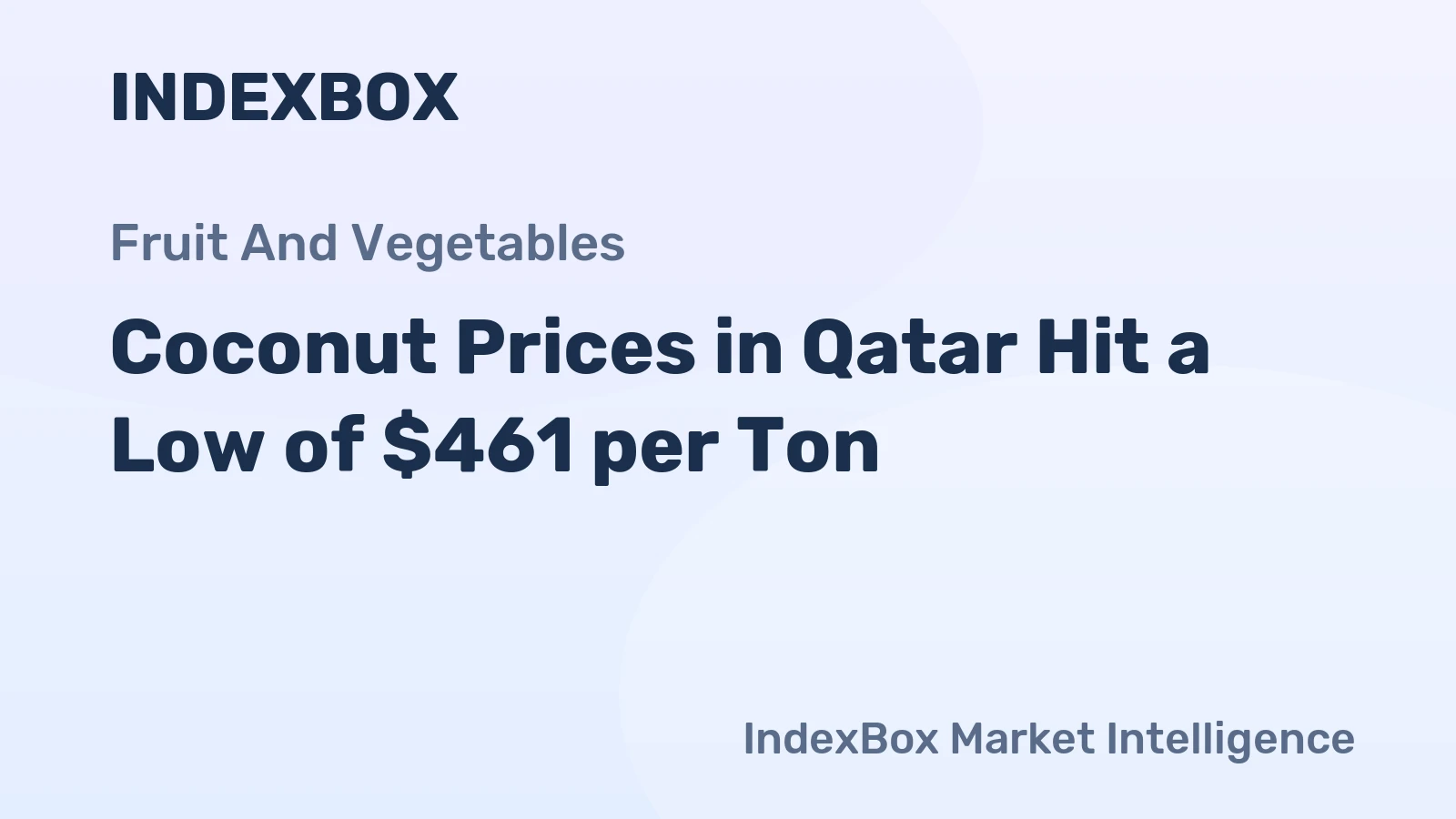 Coconut Prices in Qatar Hit a Low of $461 per Ton