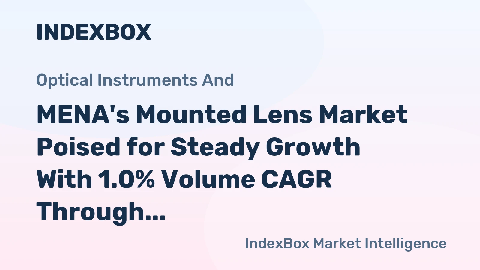 MENA's Mounted Lens Market Poised for Steady Growth With 1.0% Volume CAGR Through 2035