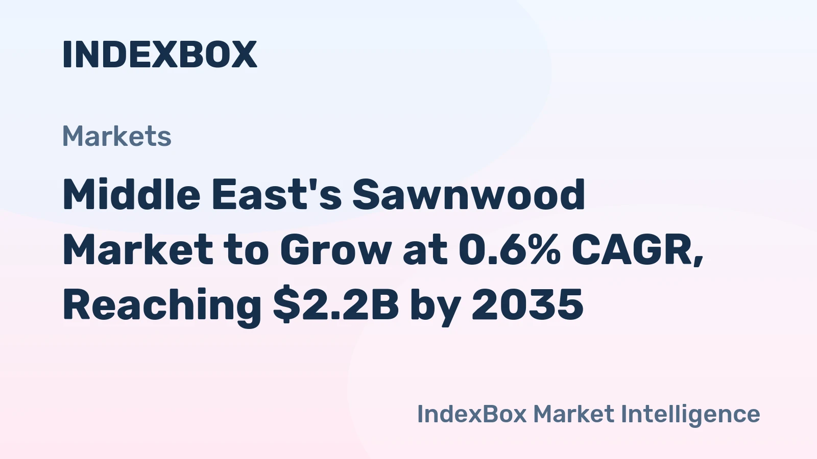 Middle East's Sawnwood Market to Grow at 0.6% CAGR, Reaching $2.2B by 2035