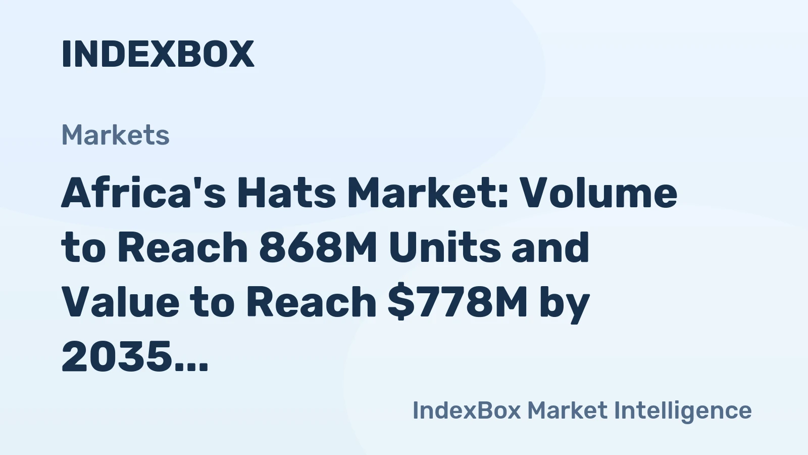 Africa's Hats Market: Volume to Reach 868M Units and Value to Reach $778M by 2035