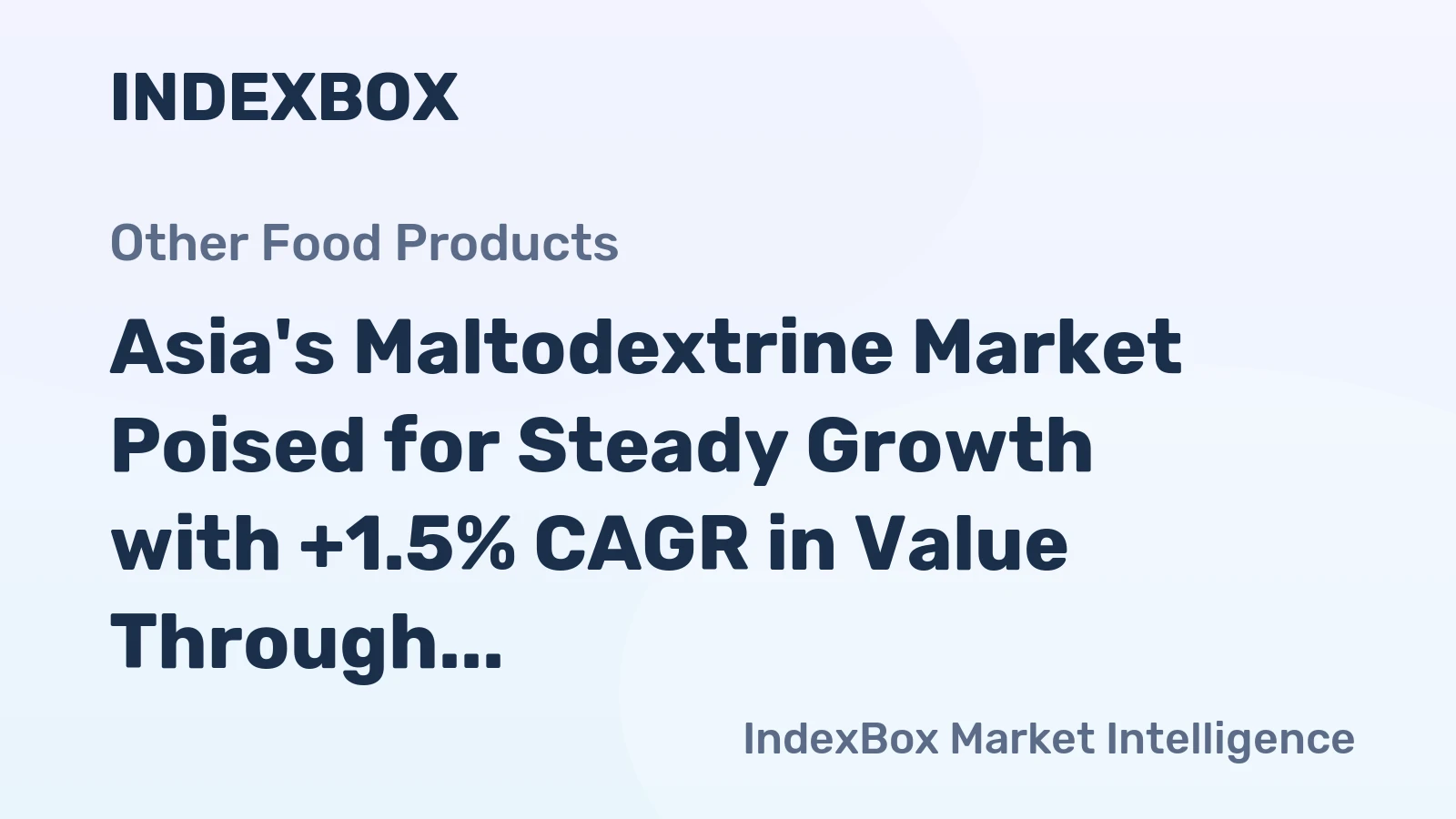 Asia's Maltodextrine Market Poised for Steady Growth with +1.5% CAGR in Value Through 2035