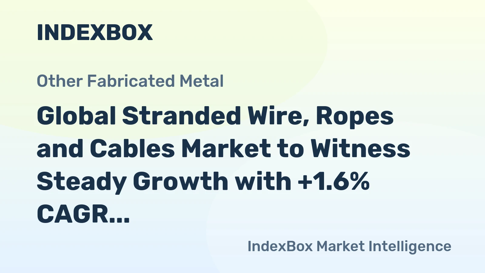 Global Stranded Wire, Ropes and Cables Market to Witness Steady Growth with +1.6% CAGR from 2024 to 2035