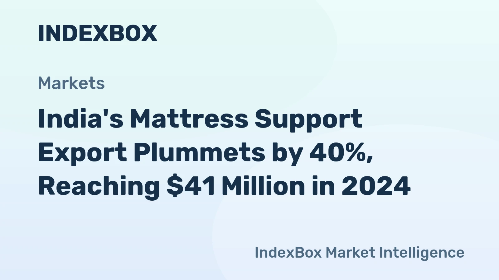 India's Mattress Support Export Plummets by 40%, Reaching $41 Million in 2024