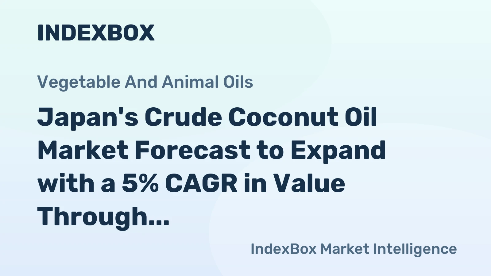 Japan's Crude Coconut Oil Market Forecast to Expand with a 5% CAGR in Value Through 2035