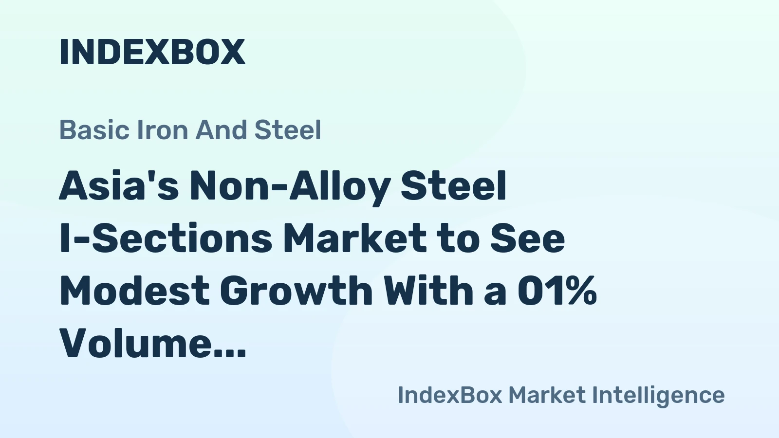 Asia's Non-Alloy Steel I-Sections Market to See Modest Growth With a 01% Volume CAGR Through 2035