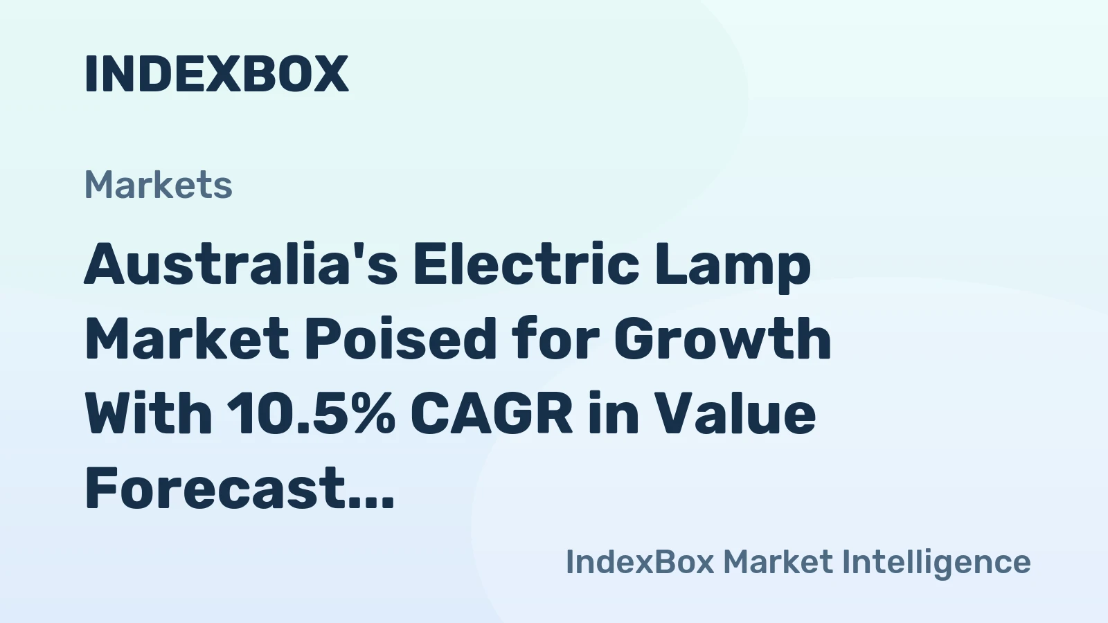 Australia's Electric Lamp Market Poised for Growth With 10.5% CAGR in Value Forecast