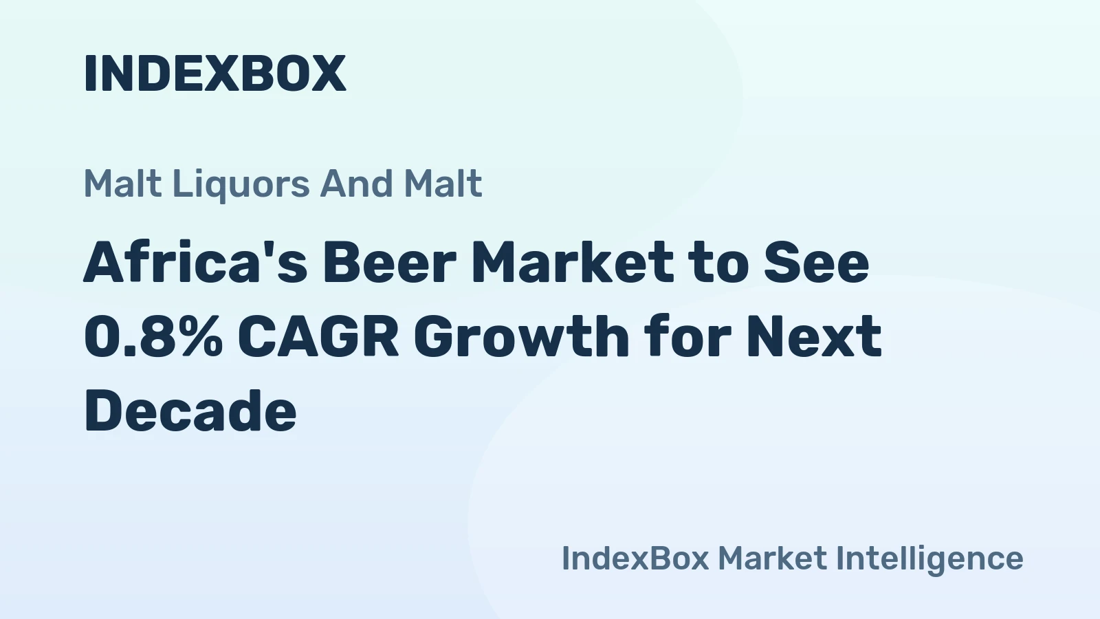 Africa's Beer Market to See 0.8% CAGR Growth for Next Decade