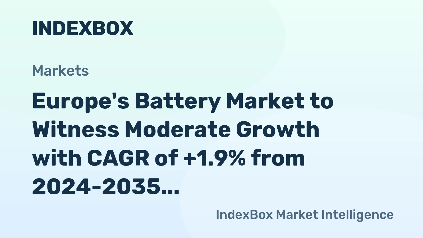 Europe's Battery Market to Witness Moderate Growth with CAGR of +1.9% from 2024-2035