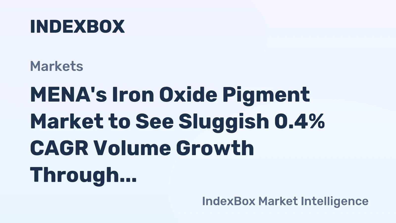 MENA's Iron Oxide Pigment Market to See Sluggish 0.4% CAGR Volume Growth Through 2035