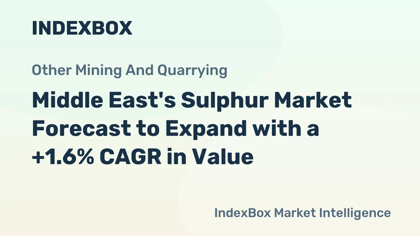 Middle East's Sulphur Market Forecast to Expand with a +1.6% CAGR in Value