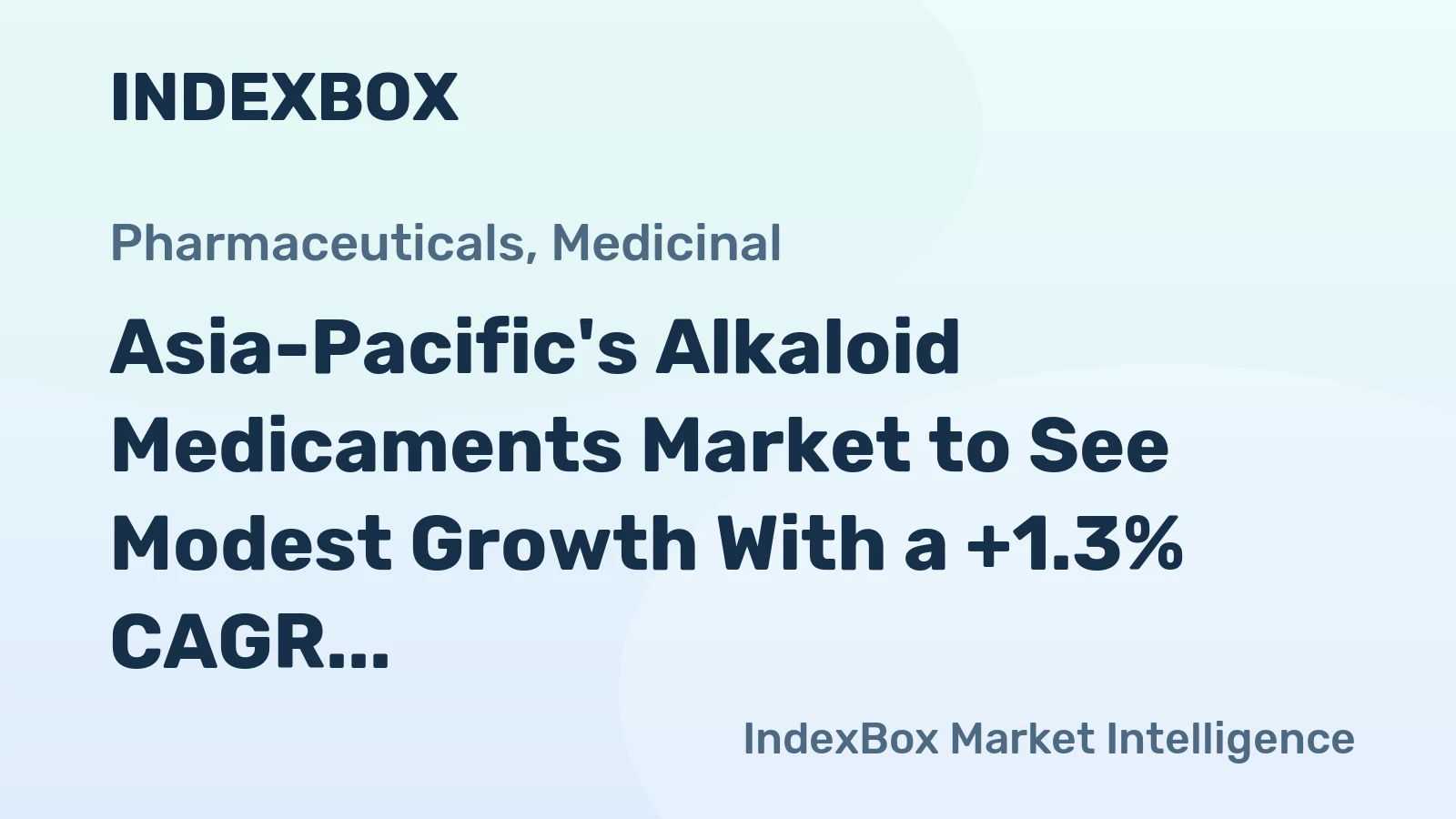 Asia-Pacific's Alkaloid Medicaments Market to See Modest Growth With a +1.3% CAGR in Value Through 2035