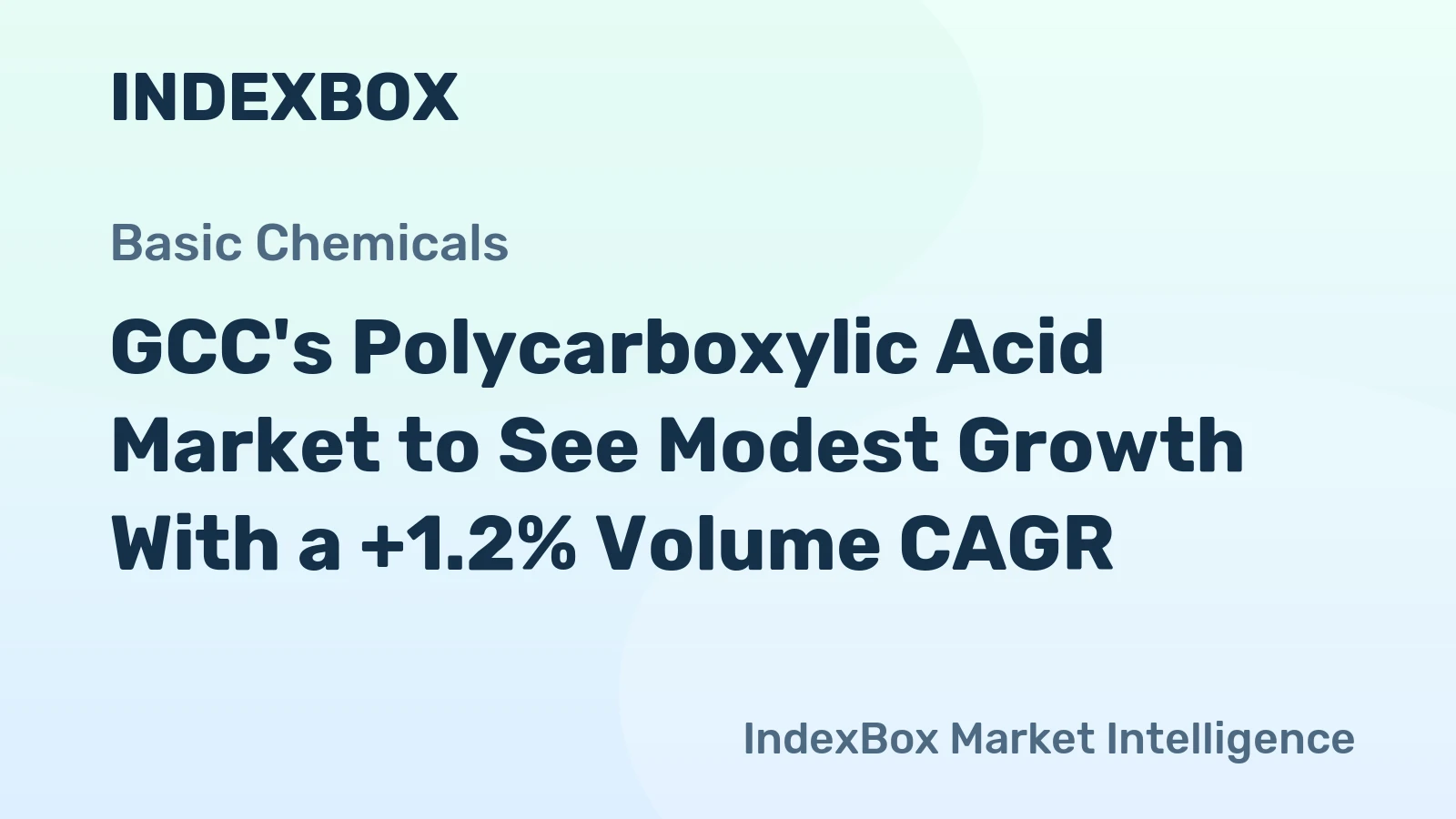 GCC's Polycarboxylic Acid Market to See Modest Growth With a +1.2% Volume CAGR