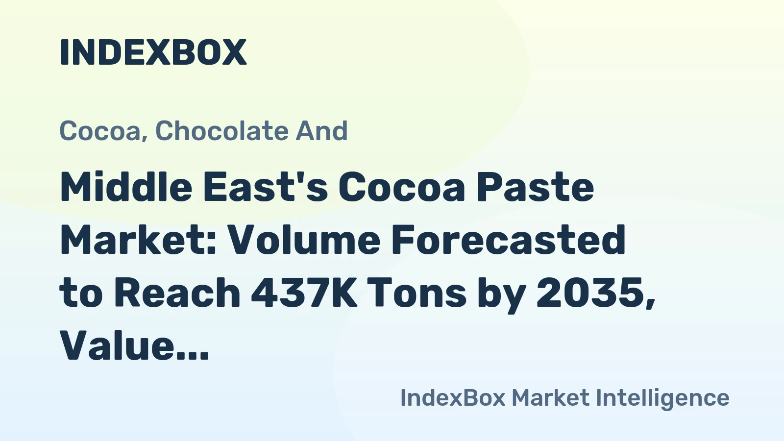 Middle East's Cocoa Paste Market: Volume Forecasted to Reach 437K Tons by 2035, Value to Hit $1.8B