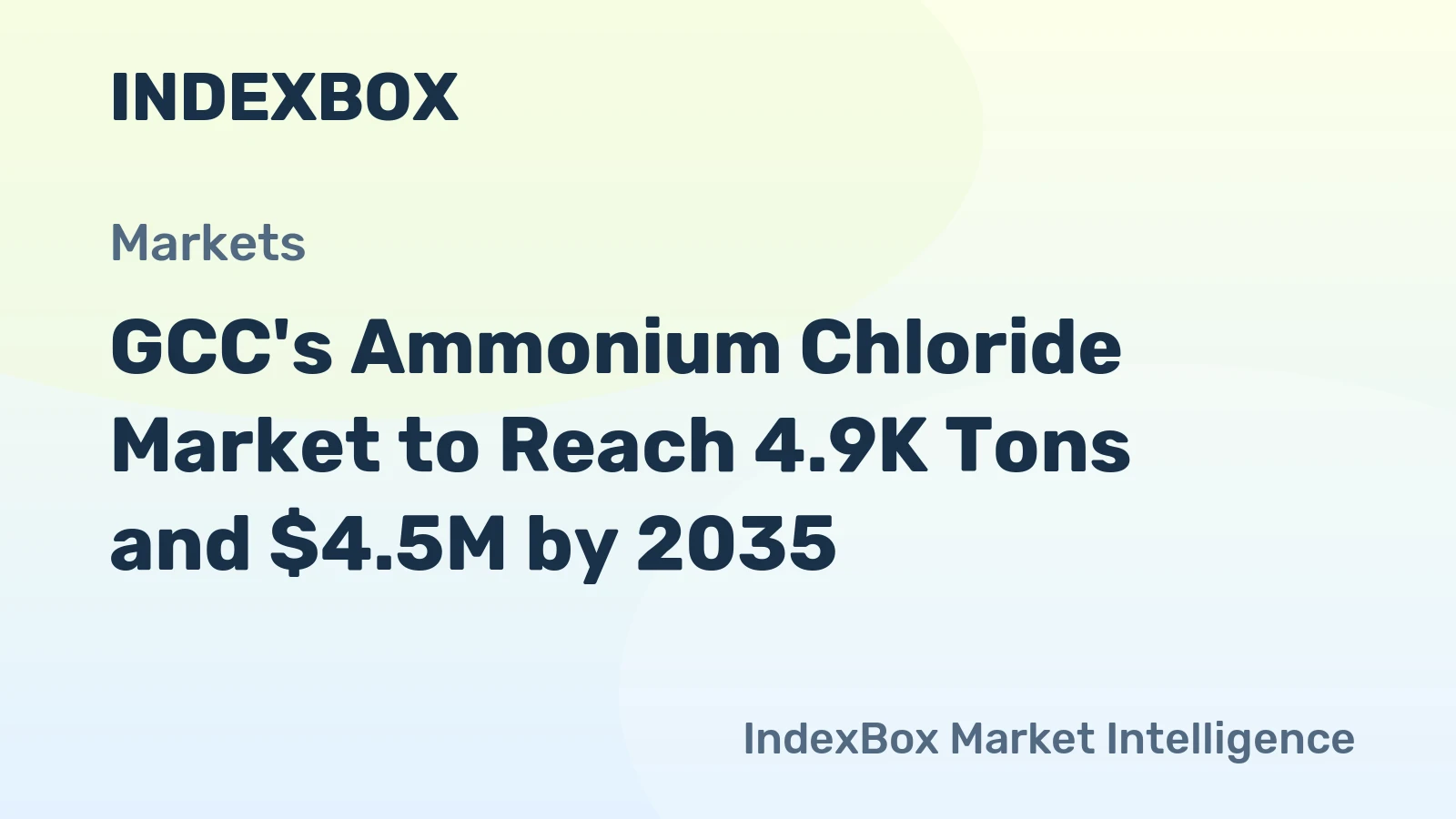 GCC's Ammonium Chloride Market to Reach 4.9K Tons and $4.5M by 2035