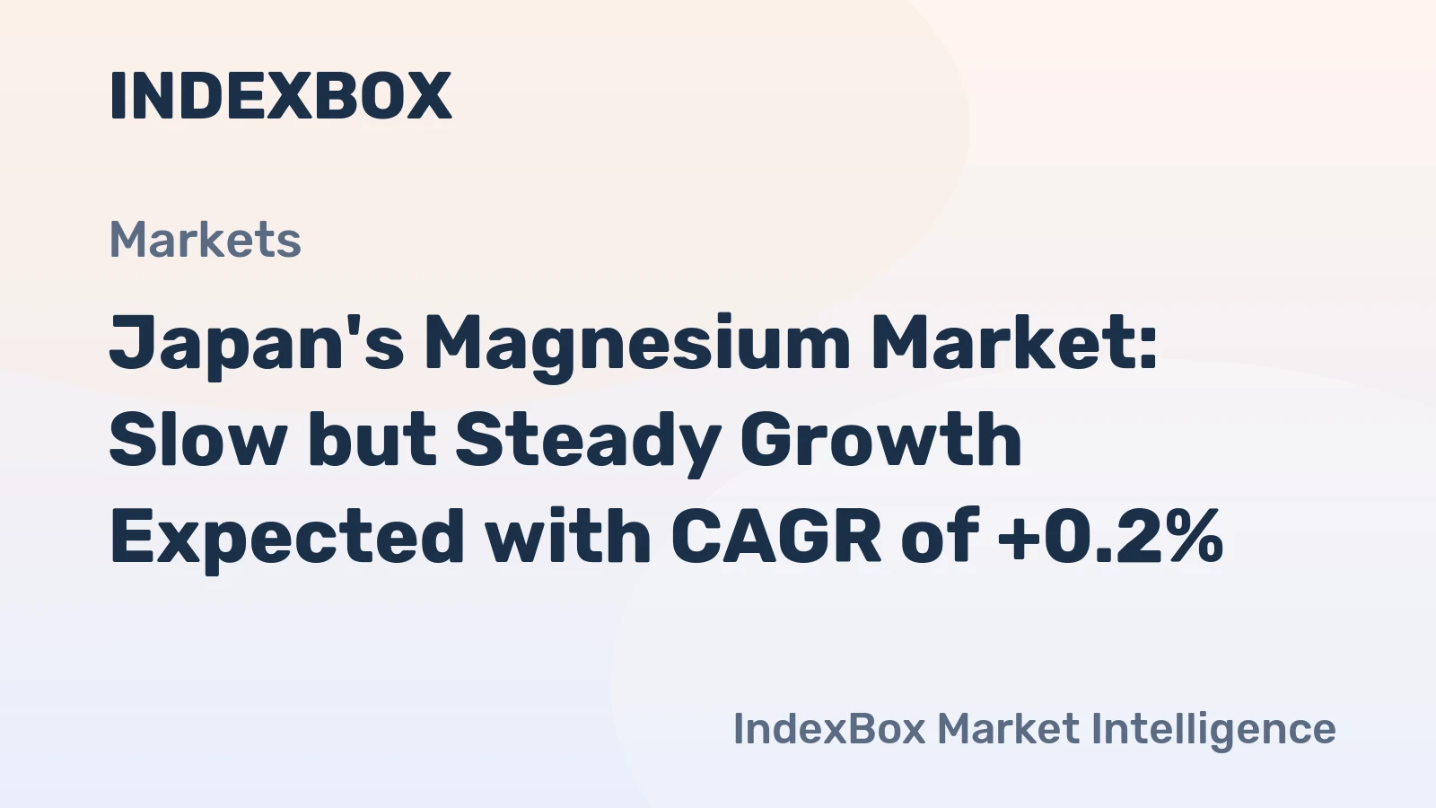 Japan's Magnesium Market: Slow but Steady Growth Expected with CAGR of +0.2%