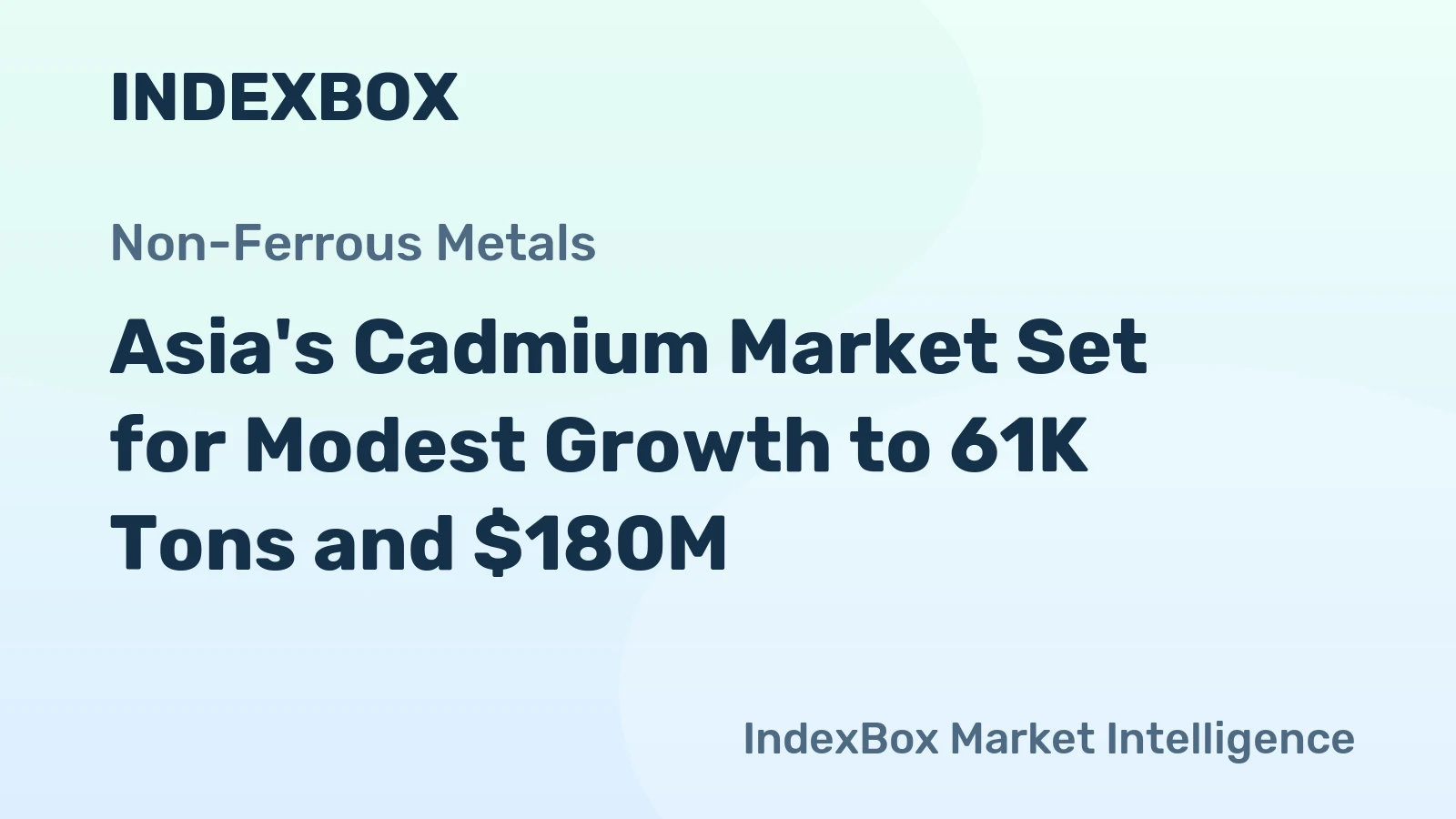 Asia's Cadmium Market Set for Modest Growth to 61K Tons and $180M