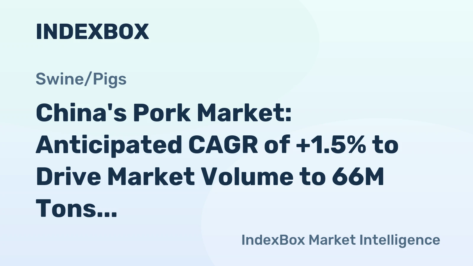 China's Pork Market: Anticipated CAGR of +1.5% to Drive Market Volume to 66M Tons by 2035