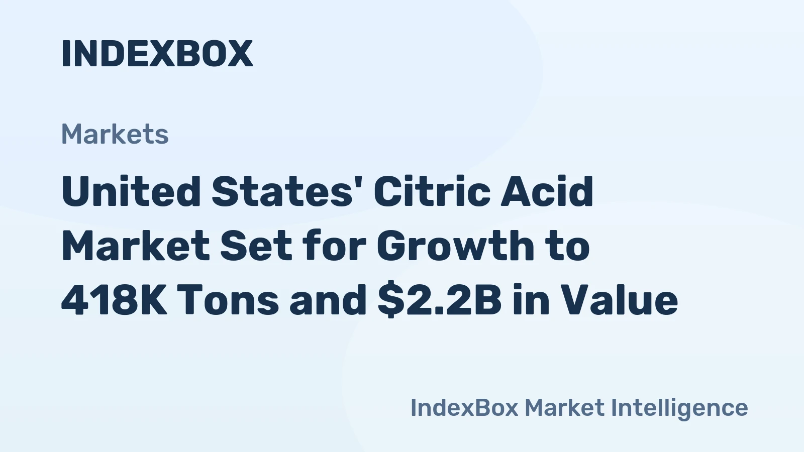 United States' Citric Acid Market Set for Growth to 418K Tons and $2.2B in Value