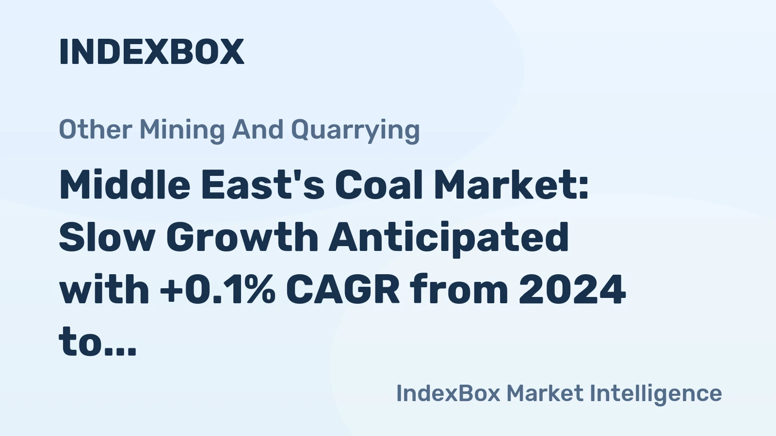 Middle East's Coal Market: Slow Growth Anticipated with +0.1% CAGR from 2024 to 2035