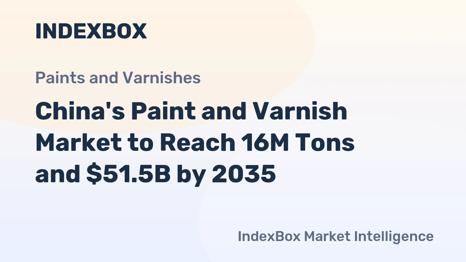China's Paint and Varnish Market to Reach 16M Tons and $51.5B by 2035
