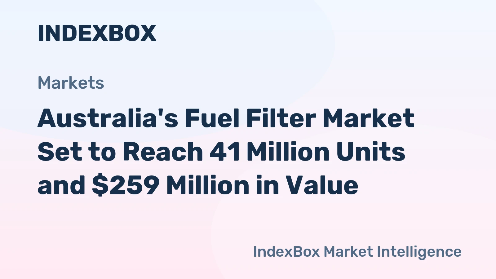 Australia's Fuel Filter Market Set to Reach 41 Million Units and $259 Million in Value