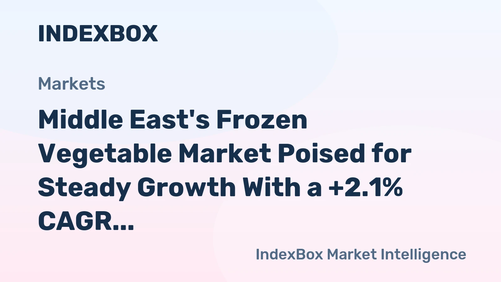Middle East's Frozen Vegetable Market Poised for Steady Growth With a +2.1% CAGR in Value Through 2035