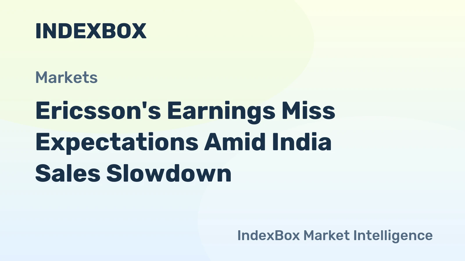 Ericsson's Earnings Miss Expectations Amid India Sales Slowdown