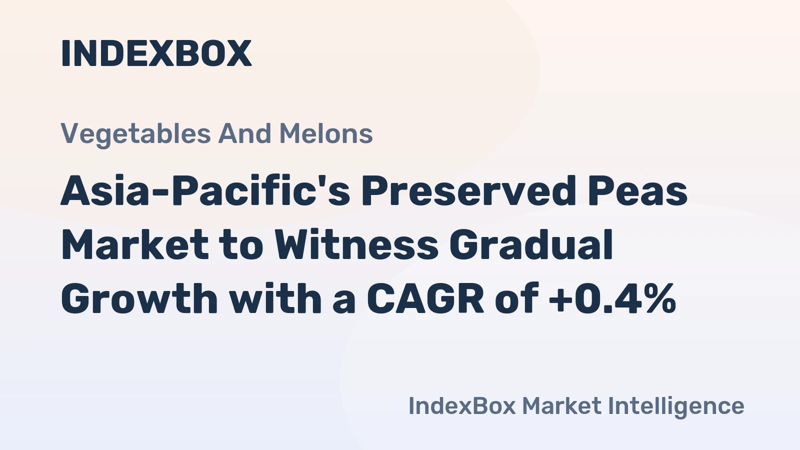 Asia-Pacific's Preserved Peas Market to Witness Gradual Growth with a CAGR of +0.4%